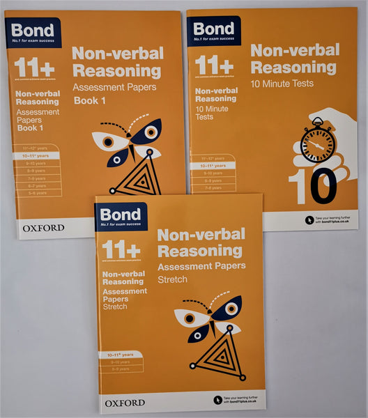 Bond 11+ Non Verbal Reasoning (3 Books collection) Ages 10-11 Years ...
